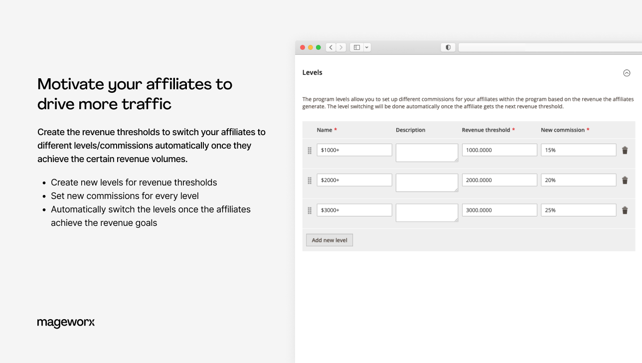 Affiliate Extension Magento 2 - Mageworx