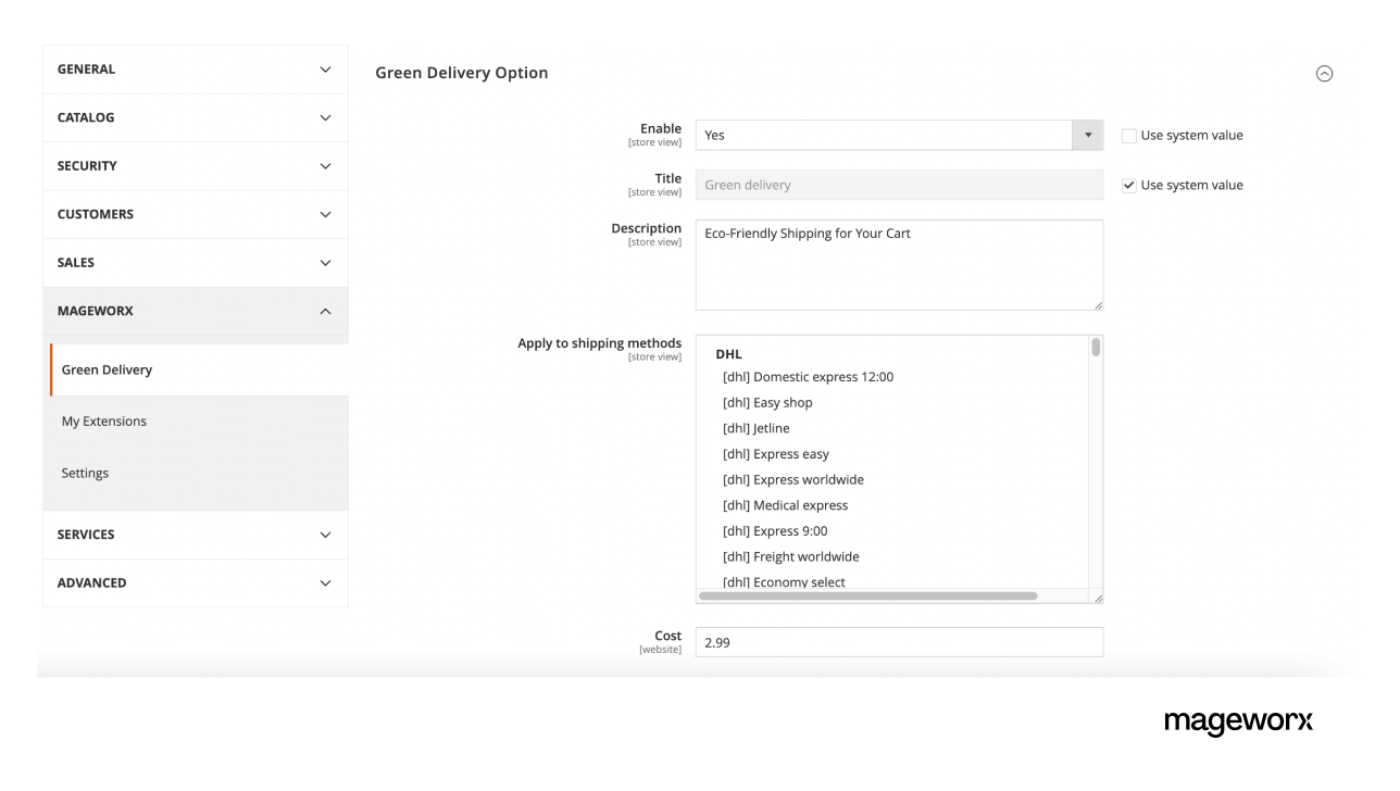 Green Delivery Extension for Magento 2