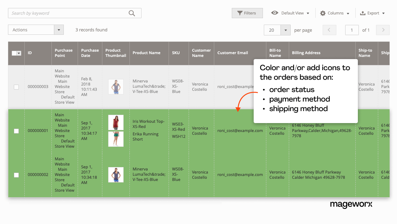 Magento 2 Order Grid extension - Mageworx